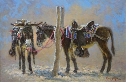 ART 67. The Old Hitchin’ Post by Wayne Baize – SOLD | Museum of the Big ...