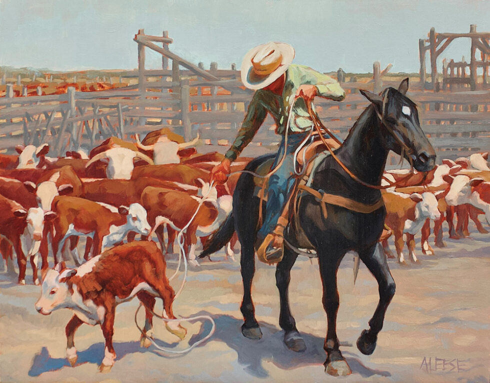 11. Branding at the Hardland by Alice Leese – SOLD | Museum of the Big Bend